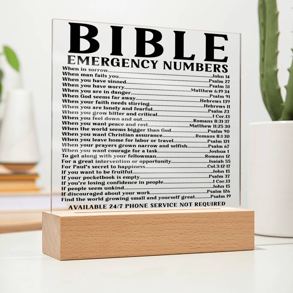 ACRYLIC - Bible Emergency Scriptures – SEW Blessed Creations